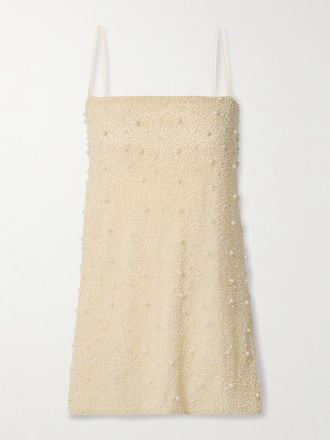 Sara Cristina Mare Minikleid Aus Stretch-jersey Mit Verzierungen - Wei&szlig;