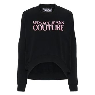 Versace Jeans Couture Femme, Sweatshirts et sweats &agrave; capuche, Noir, Taille: 38 FR SweaT-shirt Logo Gummy Glitter