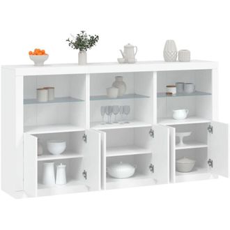 vidaXL Sideboard mit LED-Leuchten Wei&szlig; 181,5x37x100 cm - Vidaxl