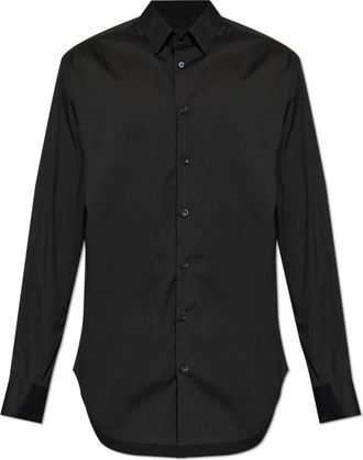 Giorgio Armani Homme, Chemises, Noir, Taille: XL Chemise en tissu extensible avec baleines de col
