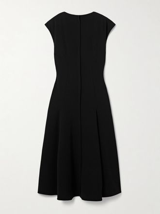 Proenza Schouler Georgia Midikleid Aus Cr&ecirc;pe Mit Falten Und Kn&ouml;pfen - Schwarz