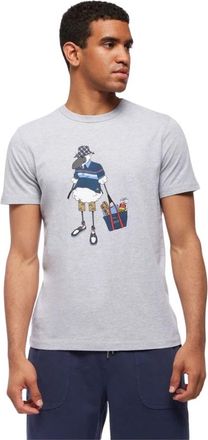 Brooks Brothers Baumwoll-Henry-Print-T-Shirt - - Tops - Herren - Grau - L