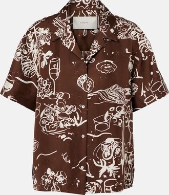 Asceno Chemise de bowling Prague en soie