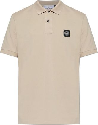 Stone Island Homme, Tops, Beige, Taille: XL Polo avec &Eacute;cusson Logo