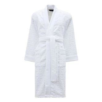 Philipp Plein unisex, V&ecirc;tements de nuit et de d&eacute;tente, Blanc, Taille: 2XL Kimono Bathrobe Hexagon
