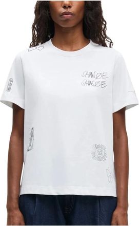 Sams&oslash;e & Sams&oslash;e Femme, Tops, Blanc, Taille: 36 FR Sacamino SS T-Shirt