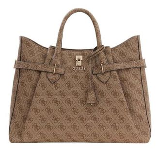 Guess sac &agrave; main sac &agrave; &eacute;paule Yesba Girlfriend Satchel Bag Latte Logo brun