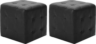 vidaXL Vidaxl - Poufs 2 pcs Noir 30 x 30 x 30 cm Similicuir
