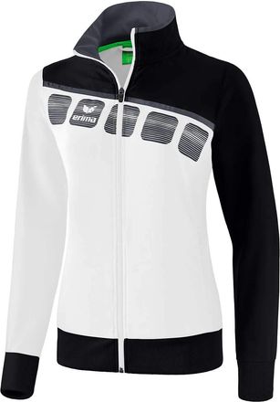 Erima Damen 5-C Präsentationsjacke, weiß/schwarz/dunkelgrau, 44