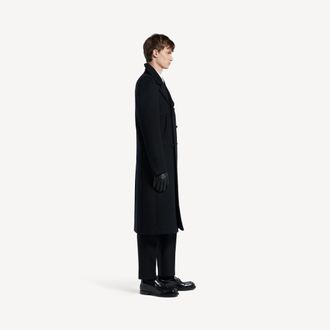 Balenciaga Mens Df Skinny Fit Coat Black