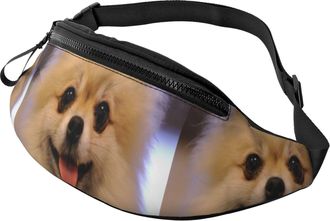 Generic Schultertaschen Mode Handytasche Tasche Pomeranian Welpe Stylisch G&uuml;rteltasche F&uuml;r Wandern Running Joggen 14X35Cm