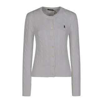Polo Ralph Lauren Femme, Pulls, Blanc, Taille: 40 FR Cardigan en coton avec logo contrastant