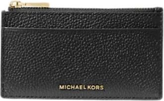 Michael Kors Femme, Accessoires, Noir, Taille: ONE Size Porte-cartes Jet Set petit mod&egrave;le en cuir grain&eacute;