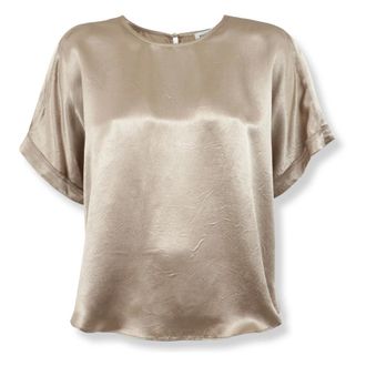 SIMKHAI Femme, Blouses et Chemises, Vert, Taille: 42 FR Addison Short Sleeve Blouse