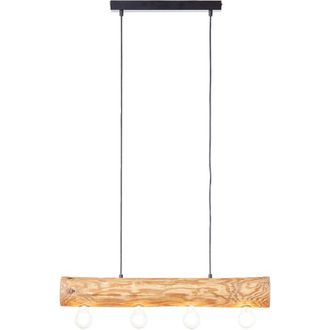 Brilliant Lampe, suspension Trabo, 4 flammes, ch&ecirc;ne huil&eacute;, 4x A60, E27, 25W, bois issu de la foresterie durable (fsc) - Brilliant