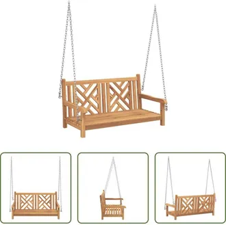 vidaXL vidaXL Holzbank - Schaukelbank Braun 114 x 60 x 64 cm Massivholz Teak