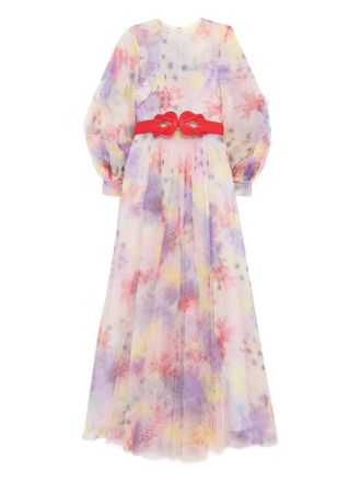 Saiid Kobeisy robe longue à fleurs - Rose