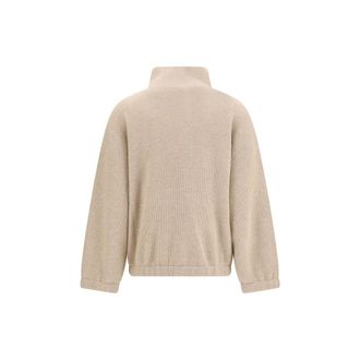 Brunello Cucinelli Cashmere Half-Zip Sweatshirt - Beige