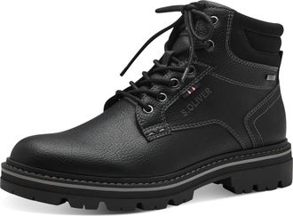 s.Oliver Herren Stiefel zum Schnüren Wasserabweisend Vegan, Schwarz (Black), 45 EU