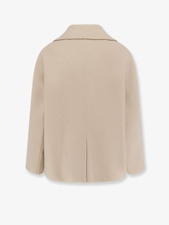Max Mara Womens Double Fabric Coat White Virgin Wool