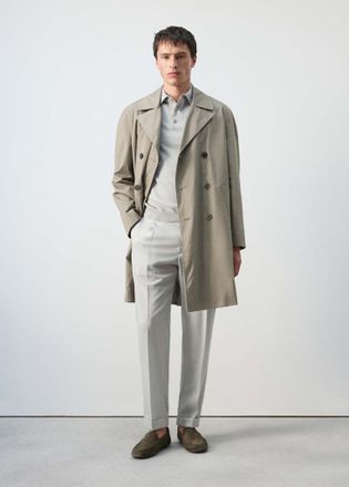 Mango Trench 100 % coton regular-fit marron moyen - Homme - XXL - MANGO MAN