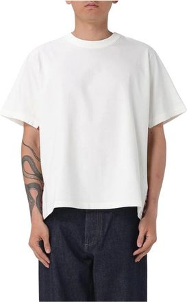 Bottega Veneta Homme, Tops, Blanc, Taille: S T-shirt en coton uni coupe d&eacute;contract&eacute;e