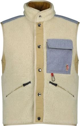 Moncler Homme, Sport, Beige, Taille: L Teddy & Chambray Gilet