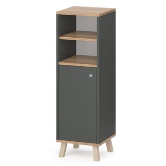 Vicco Midischrank Anthrazit Senyo 30x95x30 cm - Badezimmerm&ouml;bel, Viel Stauraum f&uuml;r Badutensilien