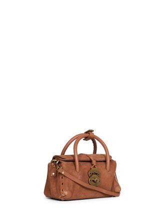 Zanellato Womens Handbag Dotta Baby Brown Ovine Leather Handbags Hand Bags