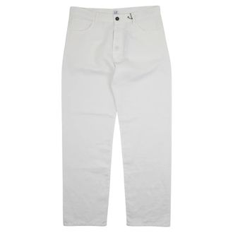 C.P. Company C.p. Company - Pantalon cinq poches en coton et lin - Homme - Pantalons - Blanc - Taille: M