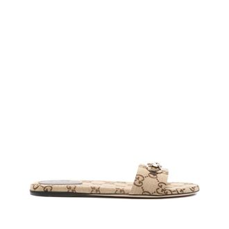 Gucci Slide-Sandal mit Horsebit-Detail - - Shoes - Damen - Beige - 36 EU