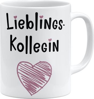 OM3 Lieblingskollegin Tasse mit Spruch als Geschenkidee f&uuml;r Kollegin - Keramik Becher - 11oz 325ml - Beidseitig Bedruckt - Weiss