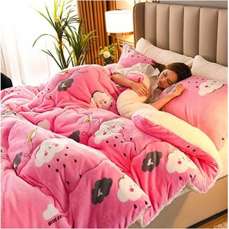 Generic Dicke Steppdecke Bunt Winterdecke 220x240 Pl&uuml;sch Flauschige Kaschmir-Steppdecken Kaschmir Steppdecke Winter Bettdecke Kaschmir Quilt(C,150x200cm(2.5kg