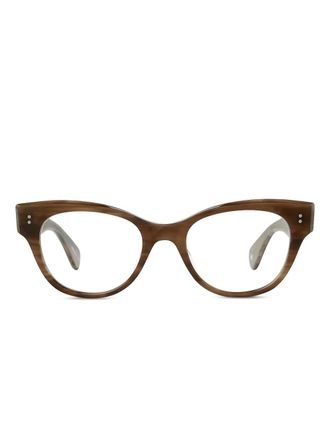 Garrett Leight lunettes de vue Octavia &agrave; monture papillon - Marron