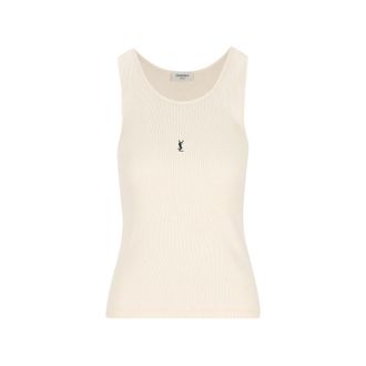 Saint Laurent CASSANDRE Tank Top In Ribbed Cotton Jersey