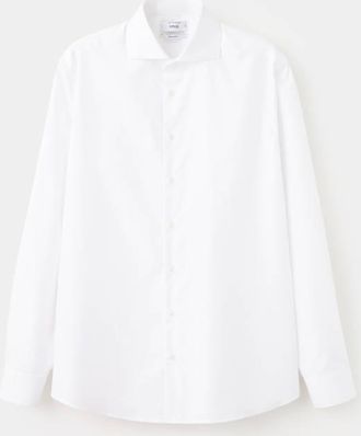 Mango Chemise de costume 100 % coton regular fit blanc - Homme - XXL - MANGO MAN