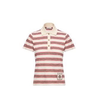 Moncler Polo ray&eacute; droit en coton