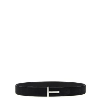 Tom Ford Homme, Accessoires, Noir, Taille: 105 CM T Reversible Belt
