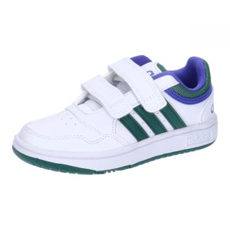 adidas Adidas Unisex Kinder Hoops Lifestyle Basketball Hook-and-Loop Shoes, Cloud White/Collegiate Green/Lucid Blue, 28 1/2 EU
