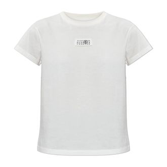 Maison Margiela T-Shirt mit Logo-Patch - - Tops - Damen - Wei&szlig; - XS