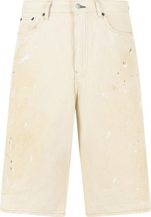 Acne Studios Bermuda en coton blanc ivoire