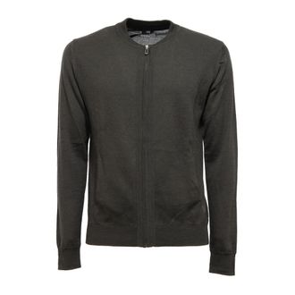 Hosio Lupo Zip - - Knitwear - Herren - Gr&uuml;n - S