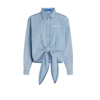 Karl Lagerfeld Denim-Hemd mit Bindedetail - - Blouses & Shirts - Damen - Blau - S
