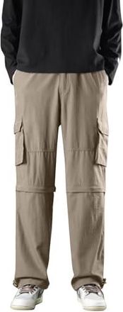 Generic Pantalon cargo classique pour homme - Pantalon de randonn&eacute;e zipp&eacute; - Pantalon d&eacute;t&eacute; amovible - Avec ceinture - S&eacute;chage rapide - Respirant - Pantalon fon