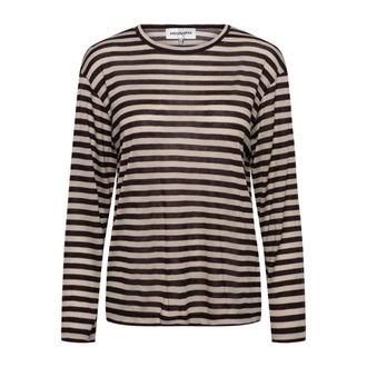 &Co Woman Tara Stripe Top - - Tops - Damen - Braun - XS