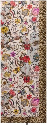 Roberto Cavalli Femme, Accessoires, Multicolore, Taille: ONE Size Silk Stole with Florentine Flowers Print