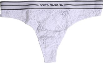 Dolce & Gabbana Femme, Sous-v&ecirc;tements, Blanc, Taille: 44 FR Culotte en dentelle florale