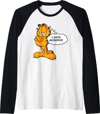 Garfield I Hate Mondays Comic Retro Kunstwerk Stil Geschenke Raglan