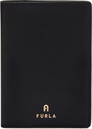 Furla Camelia Reisepasshalter Nero Schwarz Strukturiertes Leder Damen