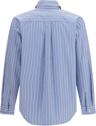 Saint Laurent Mens Blue Cotton Pattern Shirt